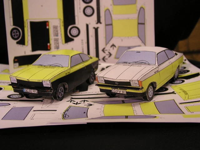 OPEL KADETT C GT/E Bastelbogen Papiermodell Modellauto 1:25 EUR 5,00 ...