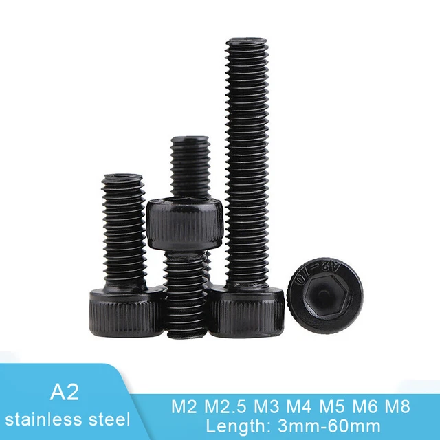 M1.4 - M2.5 Cap Screws A2 Stainless Steel Allen Key Hexagon Socket ...