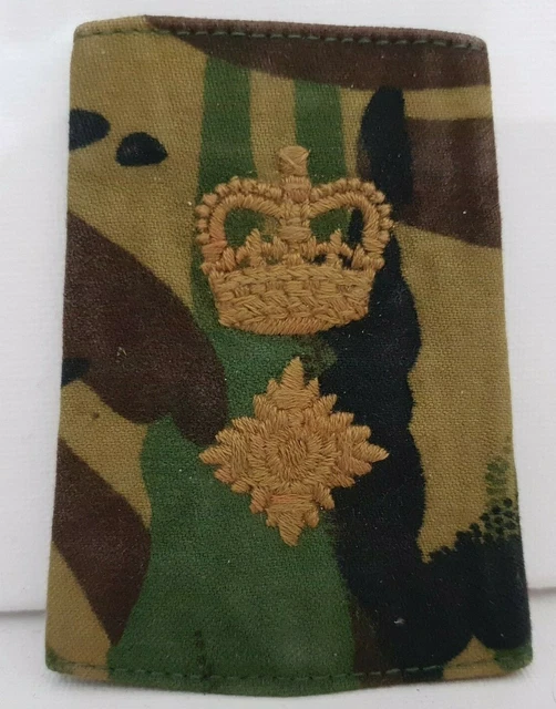 BRITISH ARMY LIEUTENANT Colonel Rank shoulder slide woodland cammo ...