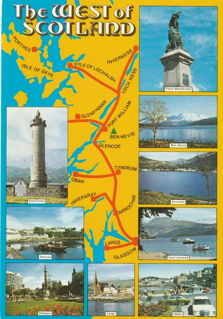 AK MAP, LANDKARTE, Umgebungskarte **WEST SCOTLAND** EUR 1,00 - PicClick DE