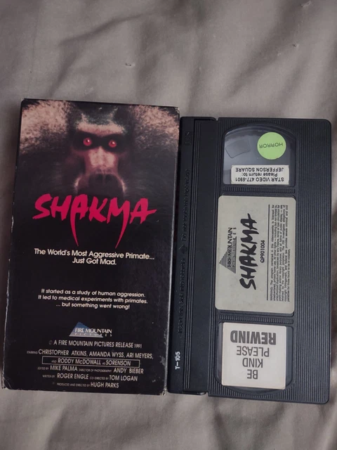 SHAKMA VHS, 1990 Horror Roddy McDowall Christopher Atkins Amanda Wyss ...