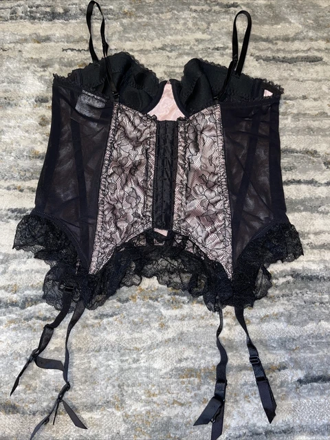 2008 Rare Victorias Secret Boned Pink Lace Sexy Corset Bustier W