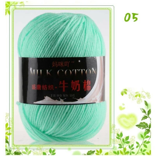 54COLORS 50G/BALL SOFT Milk Crochet Cotton Knitting Yarn Baby Knit Wool ...