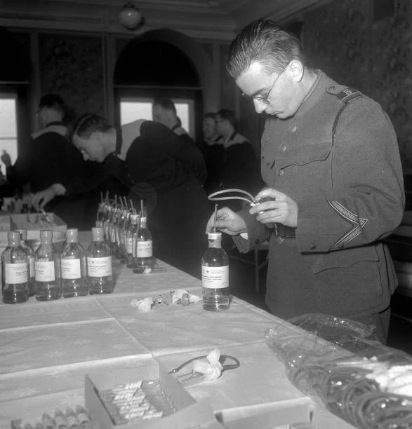 PRODUCTION OF BLOOD plasma central laboratory Red Cross Berne 1- 1949 ...