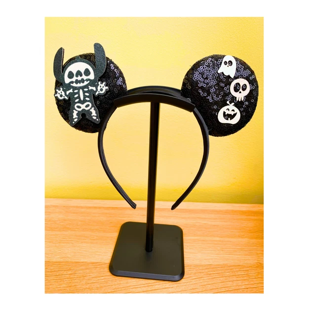 DISNEY INSPIRED MICKEY Mouse Ears Headband Skeleton Stitch - Spooky ...