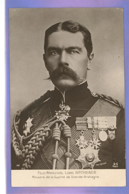 WW1 WAR BRITISH Army Lord Kitchener With Medals Patriotic Military ...