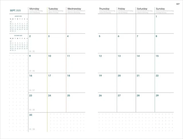 PLAN NOTE 15 Pastel Rosa 2026 Kalender im Schreibtischformat Quo Vadis ...