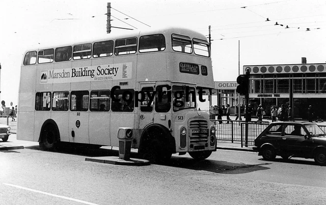 BLACKPOOL TRANSPORT 513 HFR513E Leyland PD3 Black & White Bus Photo £1. ...