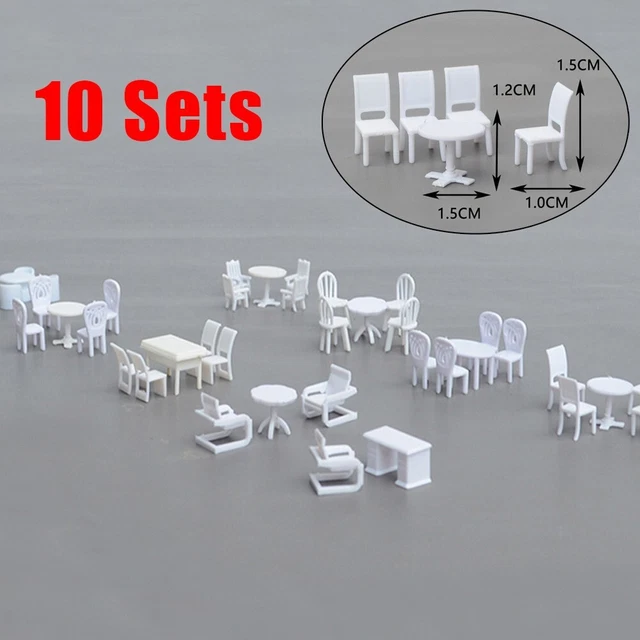 ABS TABLES AND Chairs Model Set for HO Scale Model Railway Layout ...
