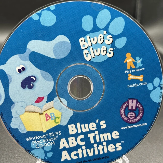 BLUE'S CLUES ABC Time Activities CD-ROM PC Learning Game Disc & Manual ...