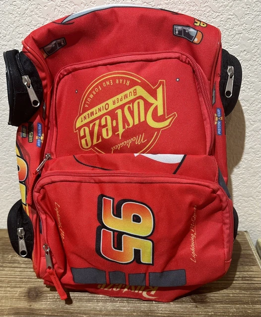 DISNEY PIXAR LIGHTNING McQueen Rust-eze Backpack Red Kids Race Car New ...
