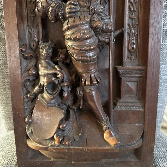 ANTIQUE 17TH CENTURY carved wooden panel - Dutch or Flemish ...