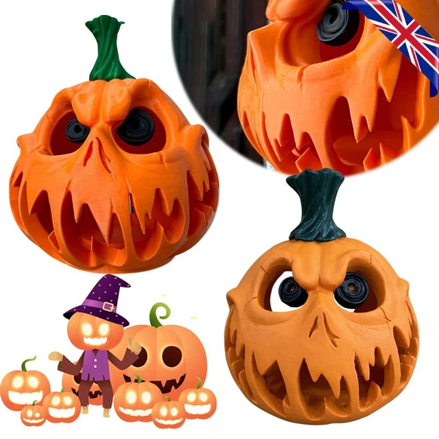 HOLLOW SHAPE PUMPKIN Light Resin Wicked Smile Lamp for Halloween ...