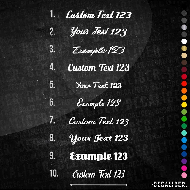 CUSTOM TEXT SCRIPT Style Sticker Decal - Many Colours Sizes ...