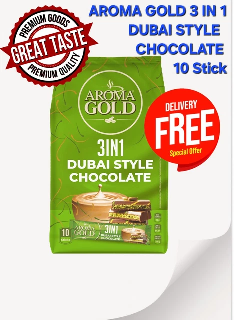 AROMA GOLD 3 IN 1 DUBAI STYLE CHOCOLATE 10 Stick Coffee £11.50 ...