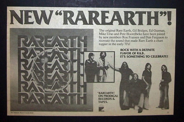 RARE EARTH DEBUT, 1st Album 1977 Small Poster Type Advert, Promo Ad $5. ...