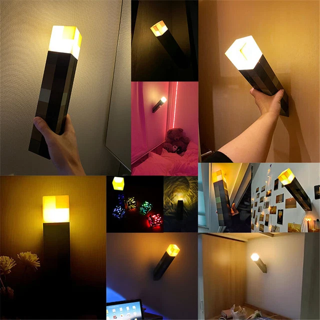 MINECRAFT GAME TORCH Wall Lamp Desk Night Light Bedroom Led ...