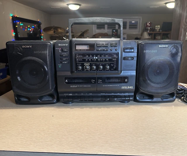 VINTAGE 1990S SONY Stereo Cassette Cd Player Radio Boombox CFD-540 ...