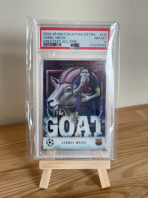 2024-25 MATCH ATTAX Lionel Messi The GOAT Ultra Rare PSA8 NM-MT Topps ...