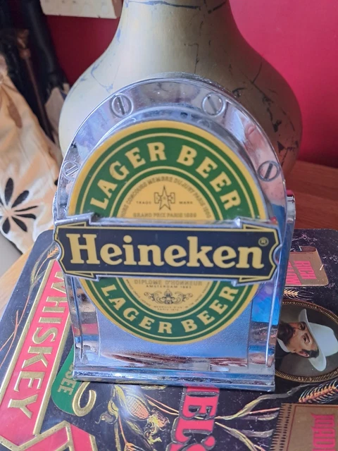 HEINEKEN DRAUGHT BEER Font Lager Can Be Illuminated Home Bar Top Metal ...