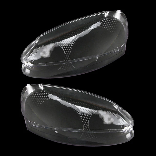 LEFT+RIGHT HEADLIGHT LENSES Cover Replacement For VW Golf MK5 Jetta ...