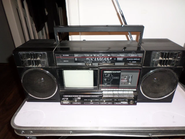 VINTAGE OMEGA model 6070 boomboxRadio cassette player , TV Full working ...