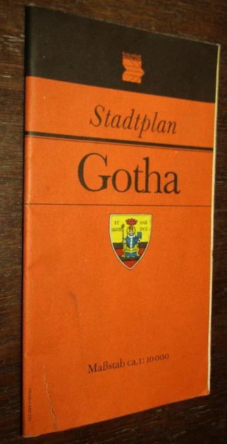 PLAN DE LA ville GOTHA 1985 avec attractions et conseils carte époque ...