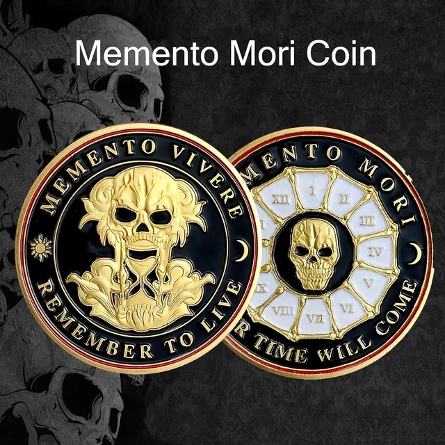 MEMENTO MORI COIN, Remember to Live Memento Vivere Token EDC Skull ...