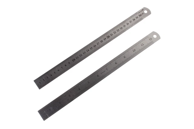 STAHLLINEAL STAHLMASSSTAB METALLLINEAL Lineal 300mm Werkstattlineal 30 ...