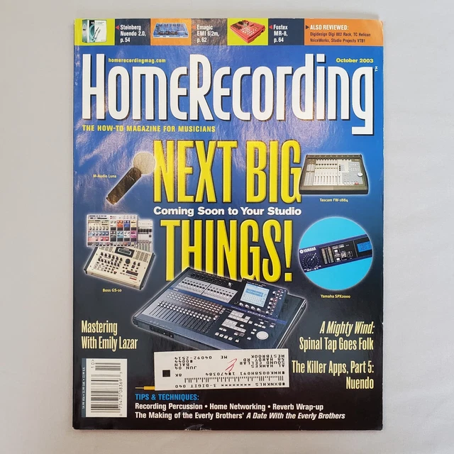 HOME RECORDING MUSIC Magazine Vol 6 #10 Oct 2003 Spinal Tap Everly ...