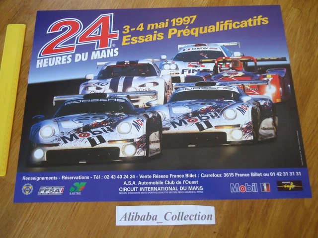 Poster Original 24 Heures Du Mans 1997 Essais Prequlificatifs Affiche