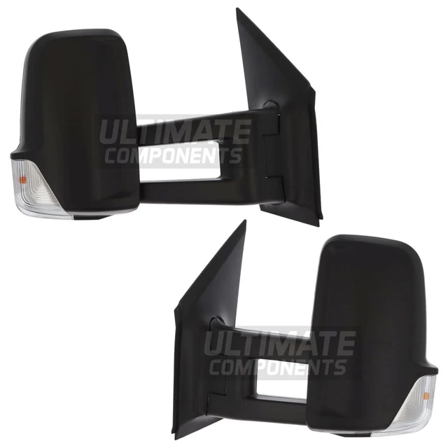 VW CRAFTER VAN 2006-2017 Electric Long Arm Wing Door Mirrors Black ...