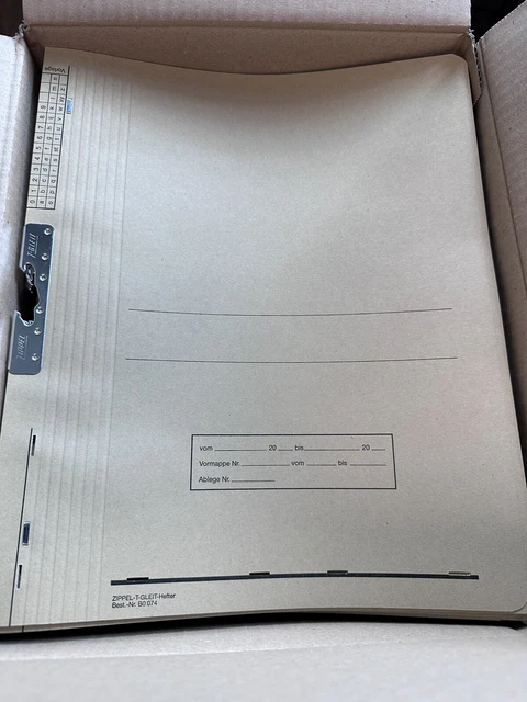 100 X ZIPPEL T-Gleit-Hefter A4 Akte Personalakte Hängemappe ...