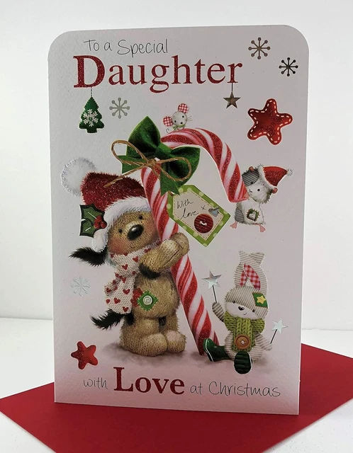 JONNY JAVELIN SPECIAL Daughter with Love Christmas Card - Candy Cane £2 ...