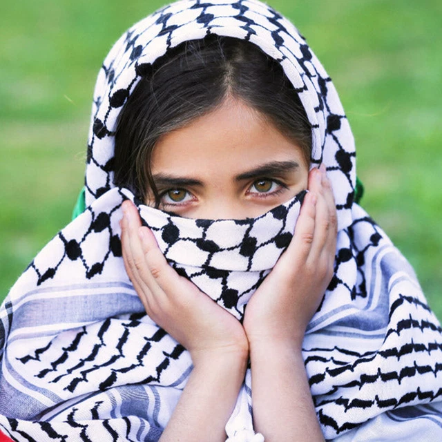MEN ARAB KAFIYA Keffiyeh Arabic Turban Muslim Shemagh Scarf Palestine ...