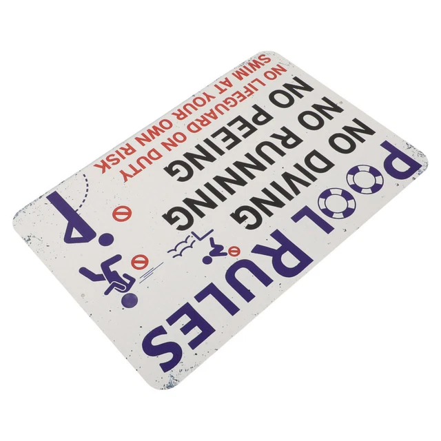 WATER PARK SAFETY Poster Pool Rules Wall Art Sign with Symbols Swimming ...