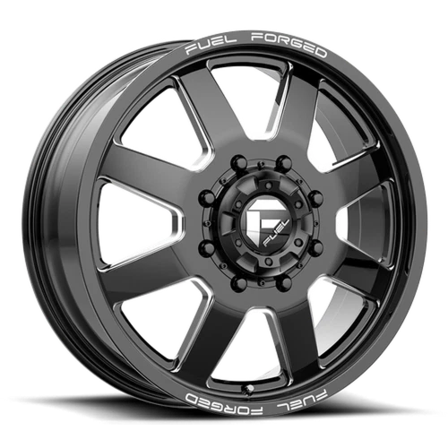 24X8.25 FUEL FORGED FF09D Matte Black Milled Front DUALLY Wheel 8x210 ...