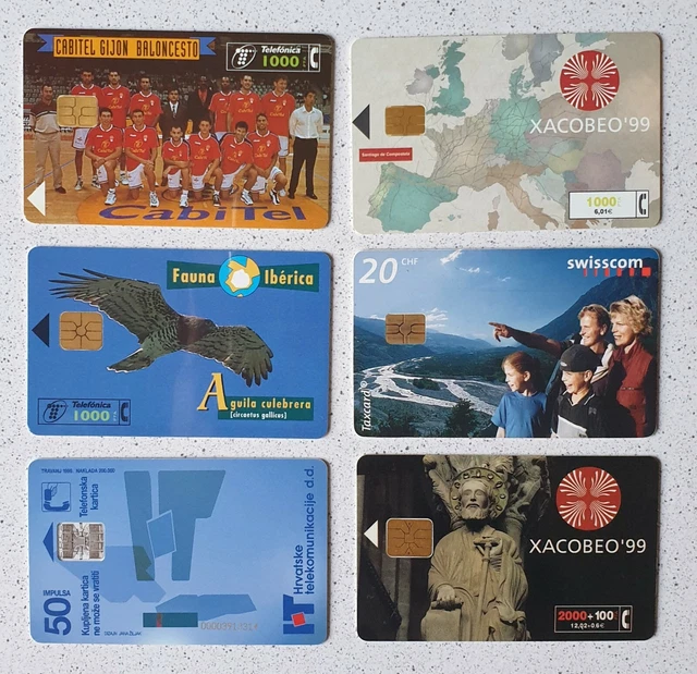 6 CARTES TÉLÉPHONIQUES à puce de divers pays, Schede Telefoniche EUR 3 ...