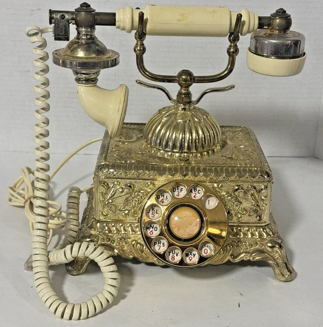 VINTAGE PHONE ROTARY DIAL RADIO SHACK Baroque FRENCH STYLE - 43-323B £ ...