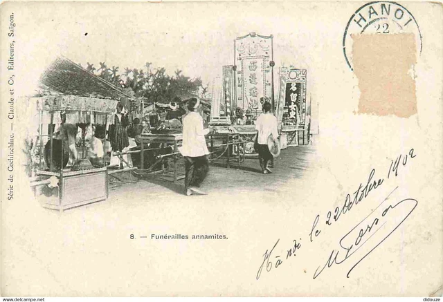 VIETNAM - HANOI - Funérailles annamites - CPA - Oblitération de 1902 ...
