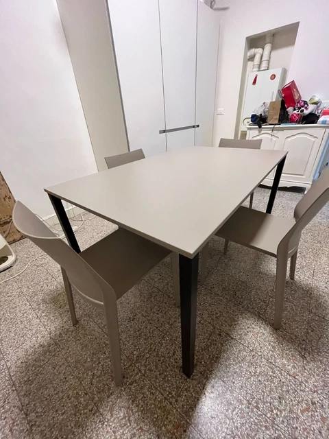 DESALTO TAVOLO ALLUNGABILE Helsinki laminato sabbia come nuovo 90 x 140 ...