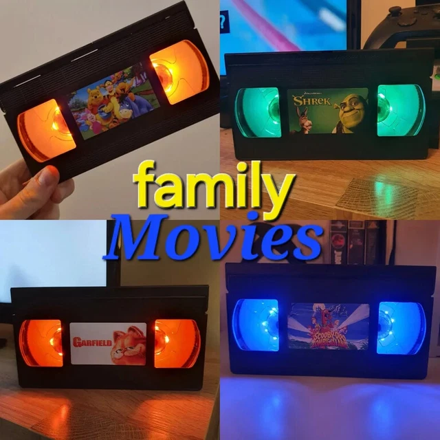 ANIMATED / FAMILY Movies LED VHS Video Tape Lamp Birthday Gift Ideas ...