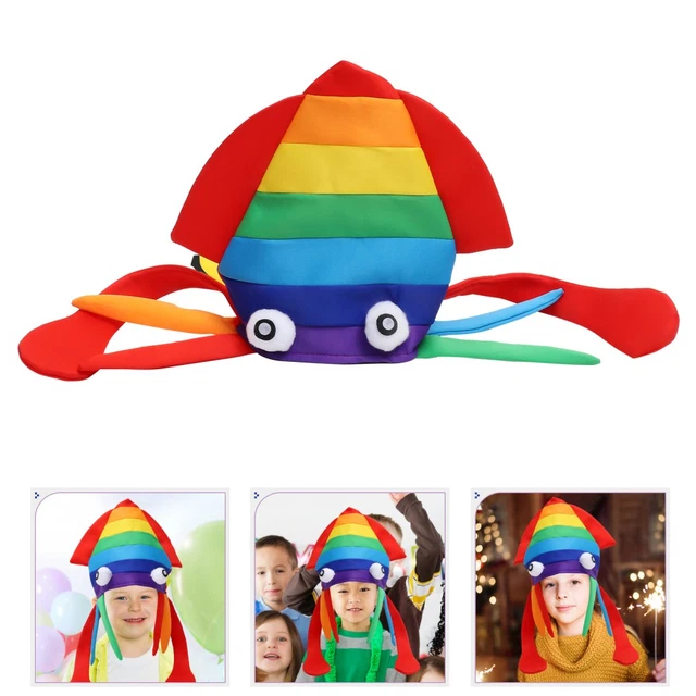 PARTY HAT PROP Octopus Hats Kids Funny Costume Headwear Colorful Squid ...