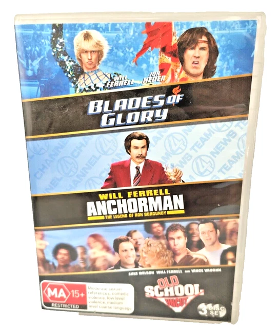 BLADES OF GLORY / Anchorman / Old School DVD (Box Set 2007) VGC - Fast ...