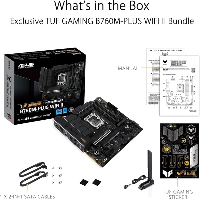 ASUS TUF GAMING B760M-PLUS WiFi II Motherboard Intel B760 LGA 1700 mATX ...
