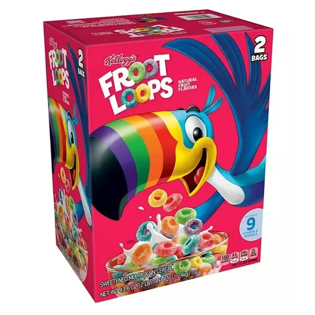 KELLOGG'S FROOT LOOPS Breakfast Cereal (2 pk.) £14.13 - PicClick UK