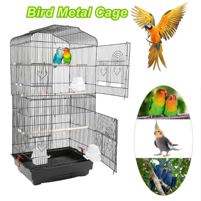 BIRD CAGE METAL Wire Nest Birdcage For Parrot Cockatoo Canary Budgie ...