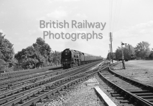 LARGER NEGATIVE BR British Railways Steam Loco 35014 Class MN at Fleet ...