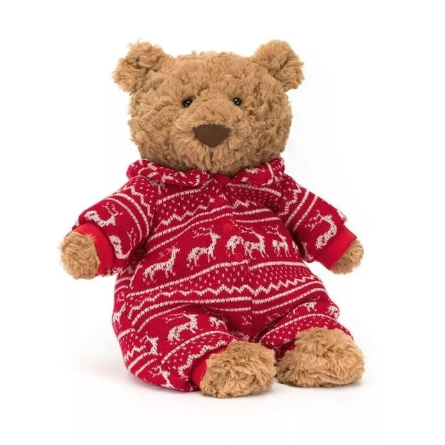 JELLYCAT BARTHOLOMEW BEAR Winter Pajamas - Soft Cute Plush Christmas ...