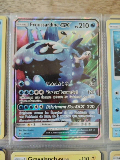 CARTE POKÉMON FROUSSARDINE GX 38/145 Soleil & Lune Gardiens Ascendants ...